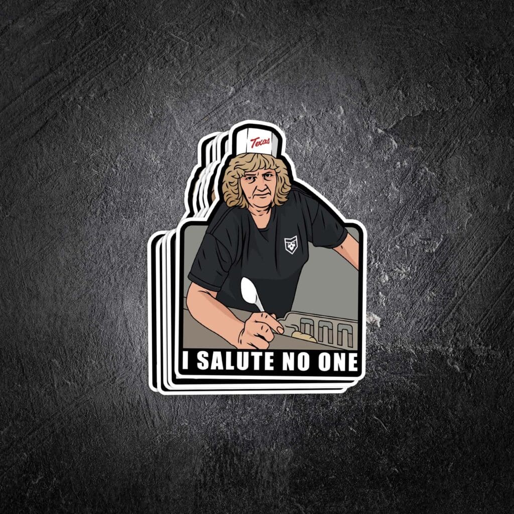 Debbie: I salute no one vinyl decal - PatchOps