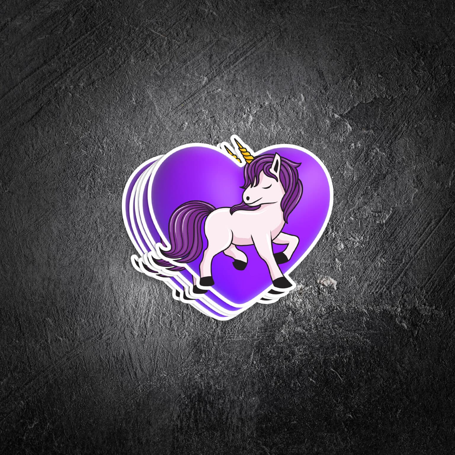 Unicorn Purple Love Vinyl Decal - PatchOps