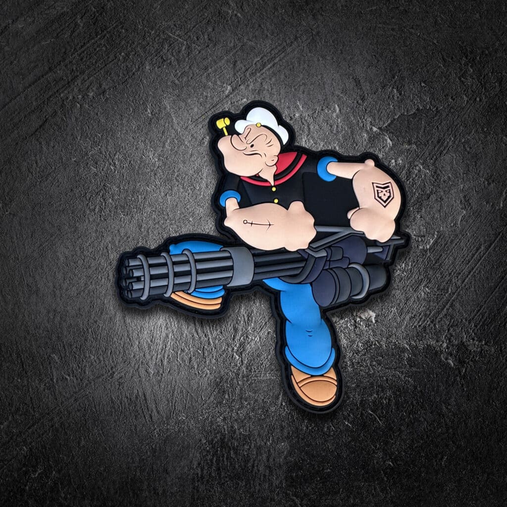 Popeye with a minigun PVC Morale Patch - PatchOps
