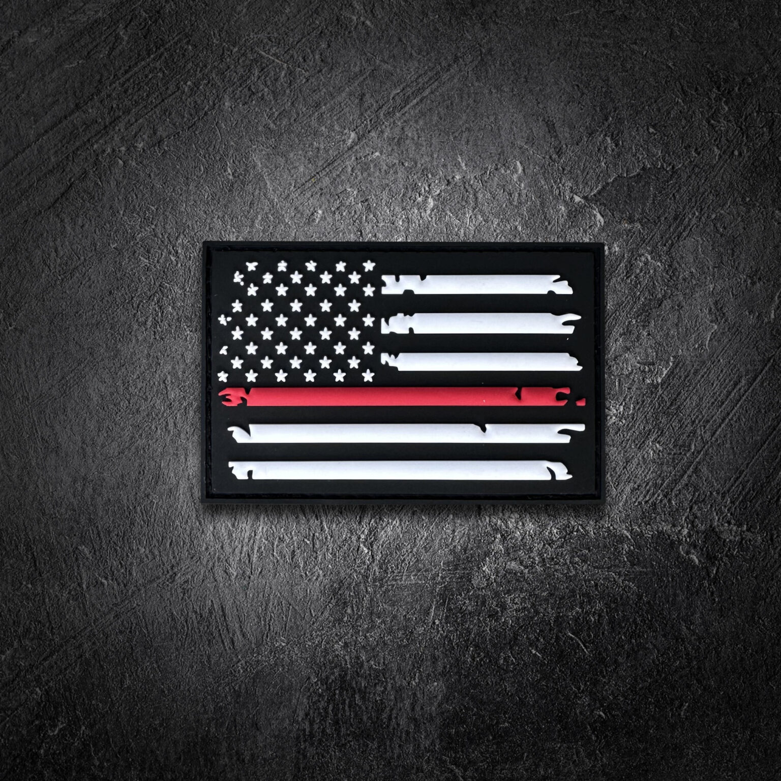 Weathered Thin Red Line PVC Morale Patch - PatchOps
