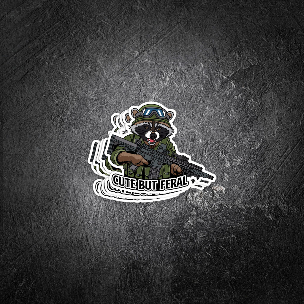 Cute but Feral Vinyl Decal - PatchOps