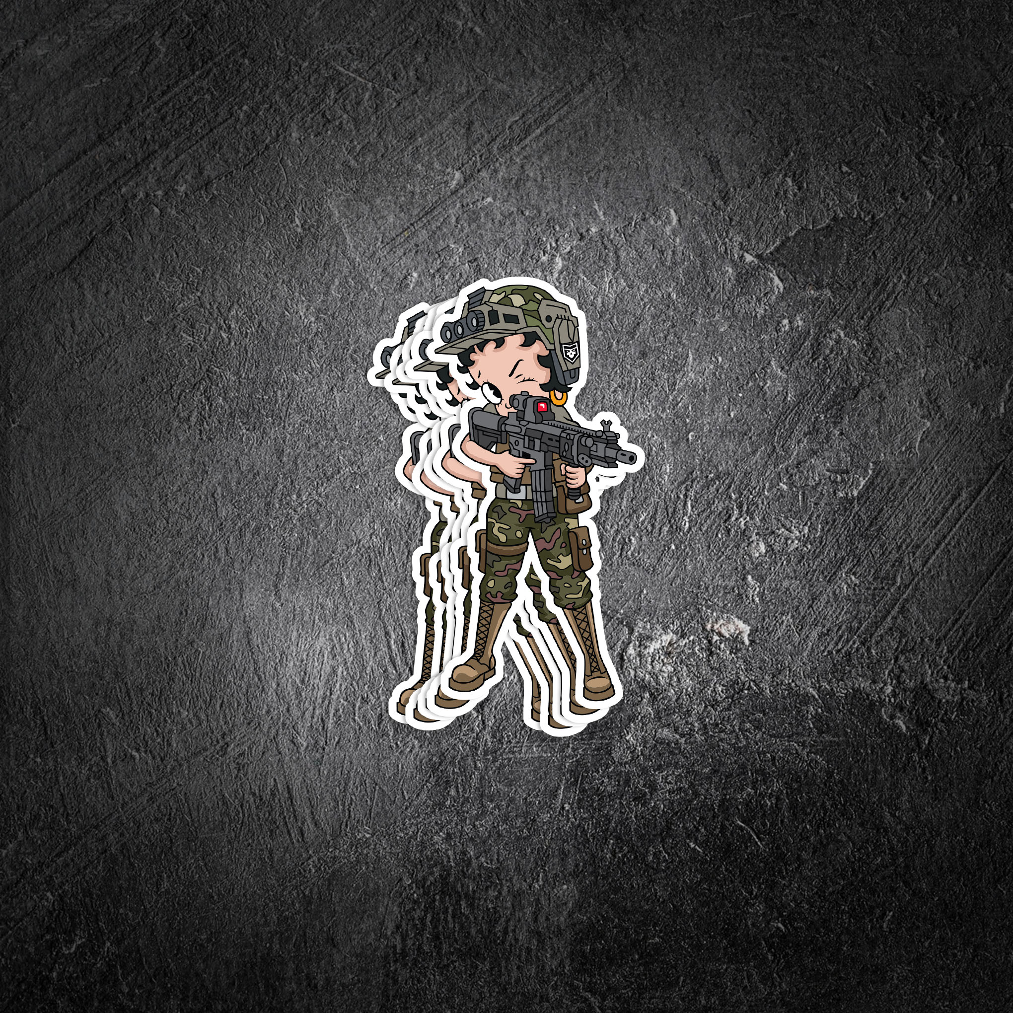 Tactical Betty Boop Vinyl Decal - PatchOps