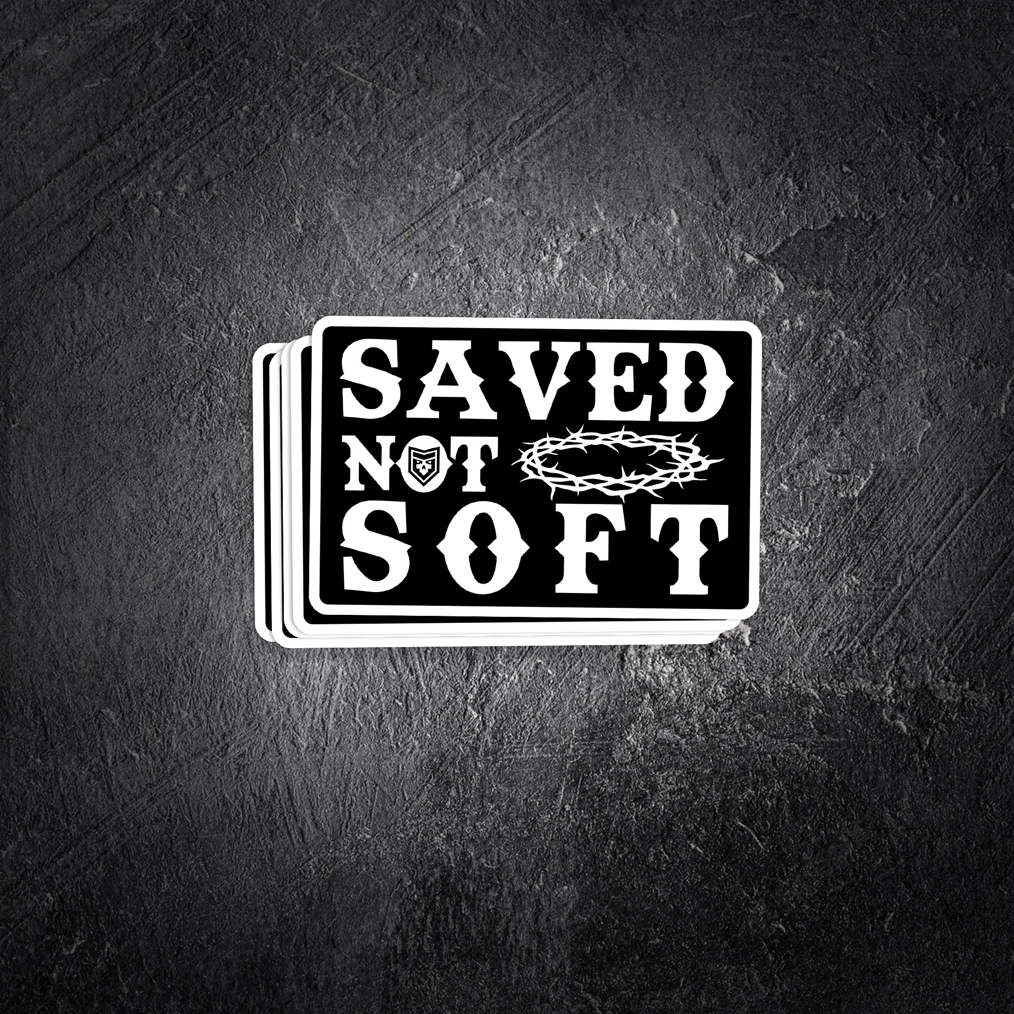 Saved Not Soft B&W Crown of Thorns Vinyl Decal - PatchOps