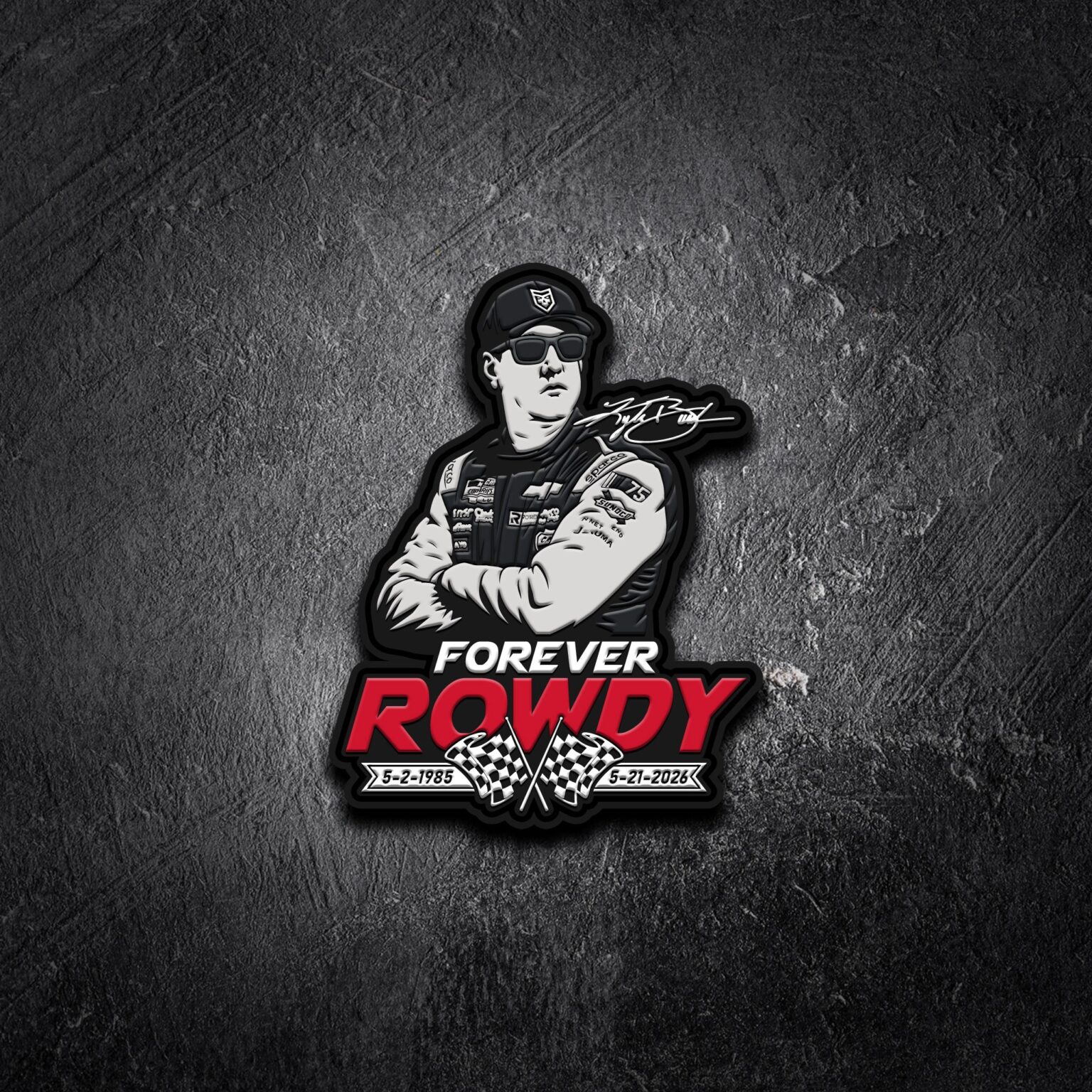 PREORDER Kyle Busch: Forever Rowdy PVC Morale Patch - PatchOps
